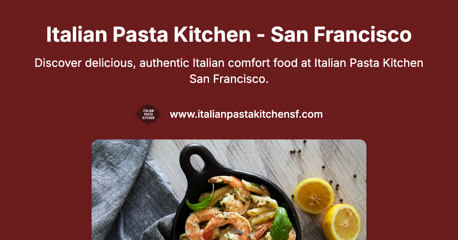 Italian Pasta Kitchen - Fresh & Authentic Italian Food in San Francisco